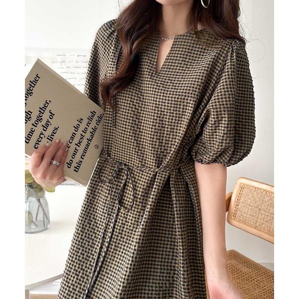 『タイムセール実施中』ZOZO問い合わせ番号:101963776ショップ:Classical Elf，クラシカルエルフブランド:classicalelf，クラシカルエルフ商品名:楽に着られて、デコルテも綺麗見せ。サッカー素材パフスリーブワン...