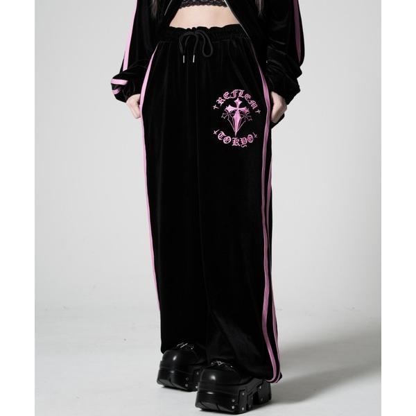 ZOZO問い合わせ番号:101965184ショップ:A'GEM/9 × .kom，エージェムナインブランド:REFLEM，レフレム商品名:『REFLEM/レフレム』クロス刺繍ベロアパンツカテゴリ:パンツ>その他パンツブランド品番:RF...