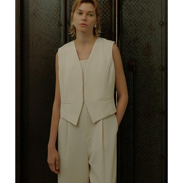 ZOZO問い合わせ番号:101965920ショップ:ADAM ET ROPE'，アダムエロペブランド:ADAM ET ROPE'，アダムエロペ商品名:【サステナブル】ジレコンビロンパースカテゴリ:オールインワン・サロペット>つなぎ/オ...