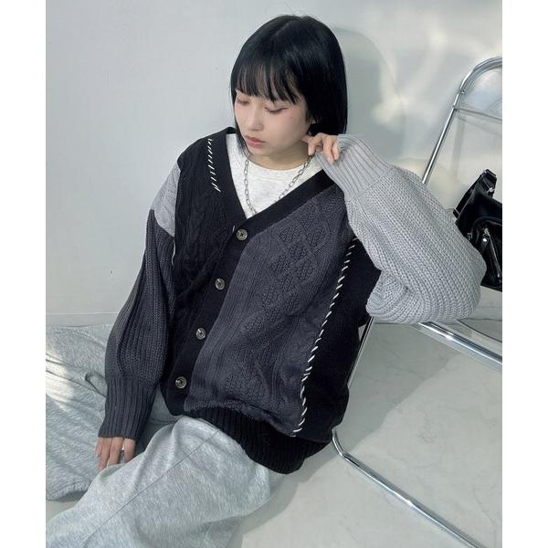 『タイムセール実施中』ZOZO問い合わせ番号:101966684ショップ:AS KNOW AS PLUS，アズノゥアズプラスブランド:AS KNOW AS plus，アズノゥアズプラス商品名:〇ハンドステッチ 配色切り替え ビッグサイズニッ...