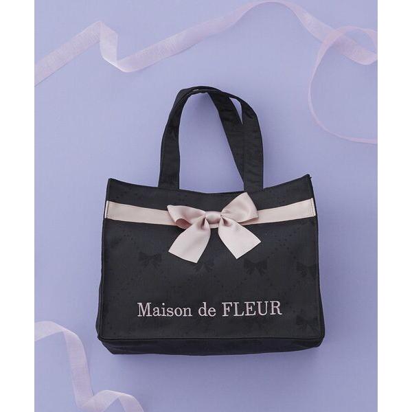 『タイムセール実施中』ZOZO問い合わせ番号:102035273ショップ:Maison de FLEUR，メゾン ド フルールブランド:Maison de FLEUR，メゾンドフルール商品名:リボンジャカードスクエアトートバッグカテゴリ:バ...