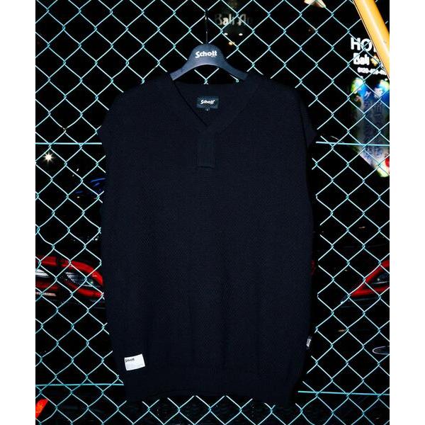 ZOZO問い合わせ番号:102036191ショップ:SCHOTT，ショットブランド:schott，ショット商品名:Schott/ショット/B.S. KNIT VEST/ブラックシープ ニットベストカテゴリ:トップス>ベストブランド品番...