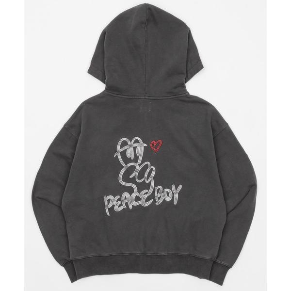 ZOZO問い合わせ番号:102037094ショップ:kaoyorinakami，カオヨリナカミブランド:kaoyorinakami，カオヨリナカミ商品名:peace boy zip hoodie / ピースボーイジップフーディーカテゴリ:ト...