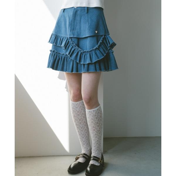 ZOZO問い合わせ番号:102037121ショップ:idem，イデムブランド:idem，イデム商品名:damage frill denim mini skirt / ダメージフリルデニムミニスカートカテゴリ:スカート>スカートブランド...