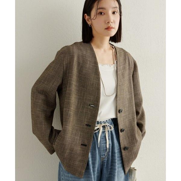 ZOZO問い合わせ番号:102037256ショップ:Omekashi，オメカシブランド:Omekashi，オメカシ商品名:カラミノーカラージャケットカテゴリ:ジャケット/アウター>ノーカラージャケットブランド品番:OMS1061207...