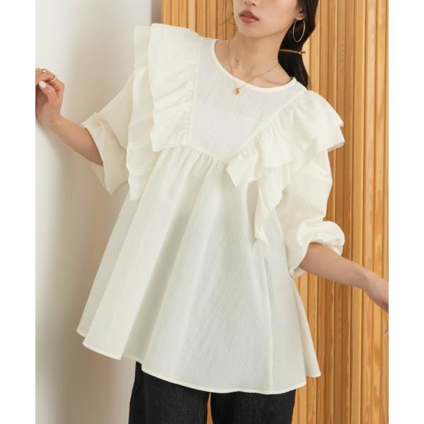 ZOZO問い合わせ番号:102038508ショップ:hinari，ヒナリブランド:hinari，ヒナリ商品名:ボリュームフリルブラウスカテゴリ:トップス>シャツ/ブラウスブランド品番:HN00000093素材:綿 93%， ナイロン ...