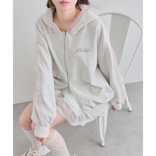 『タイムセール実施中』ZOZO問い合わせ番号:102038663ショップ:OLIVE des OLIVE，オリーブ デ オリーブブランド:OLIVE des OLIVE，オリーブデオリーブ商品名:チュールフリルパーカーカテゴリ:トップス&g...