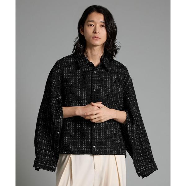 ZOZO問い合わせ番号:102038962ショップ:EMMA CLOTHES，エマ クローズブランド:VELNUS，ベルナス商品名:【VELNUS】Lame tweed 2way sleeve short shirt jacket/ラメツイ...