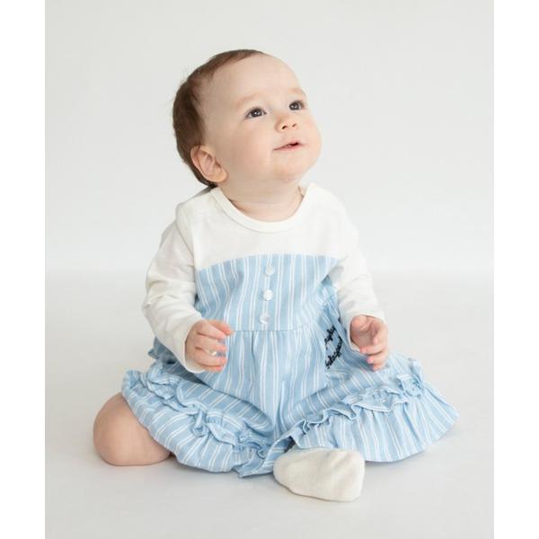 ※このアイテムは返品・交換対象外商品です。ZOZO問い合わせ番号:102072122ショップ:branshes，ブランシェスブランド:branshes，ブランシェス商品名:【おそろい】ストライプ柄ロゴ刺繍カバーオールカテゴリ:ママ＆ベビー&...