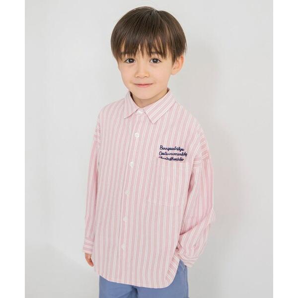 ZOZO問い合わせ番号:102072125ショップ:branshes，ブランシェスブランド:branshes，ブランシェス商品名:【おそろい】ストライプ柄ロゴ刺しゅう長袖シャツカテゴリ:トップス>シャツ/ブラウスブランド品番:11-6...