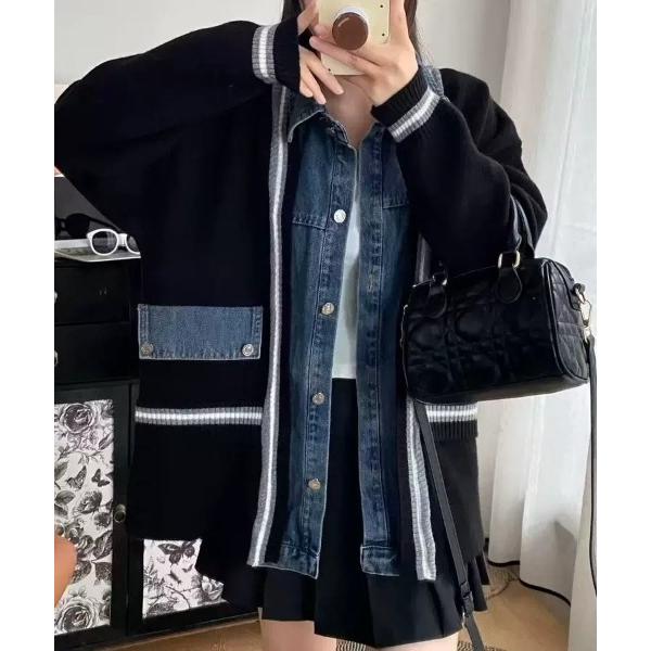 『タイムセール実施中』ZOZO問い合わせ番号:102139553ショップ:ABITOKYO，アビトーキョーブランド:Diosfront，ディオスフロント，ABITOKYO，アビトーキョー商品名:デニムドッキングニットカーディガンカテゴリ:ト...