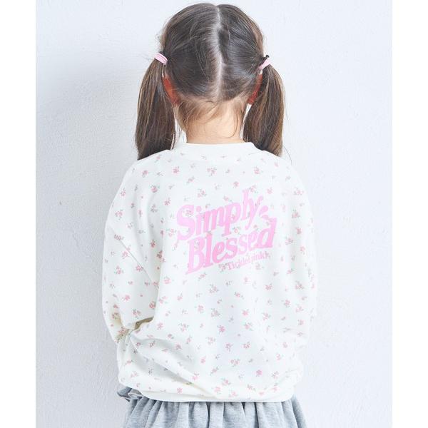 ZOZO問い合わせ番号:102139896ショップ:pairmanon，ペアマノンブランド:pairmanon，ペアマノン，coucou manon，ククゥ マノン商品名:【軽やかスウェット】ガールズ バックプリント 小花 トレーナーカテゴ...