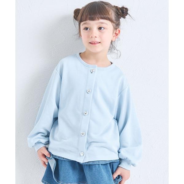 ZOZO問い合わせ番号:102139897ショップ:pairmanon，ペアマノンブランド:pairmanon，ペアマノン，coucou manon，ククゥ マノン商品名:【軽やかスウェット】ガールズ きらきらハートボタン カーディガンカテ...