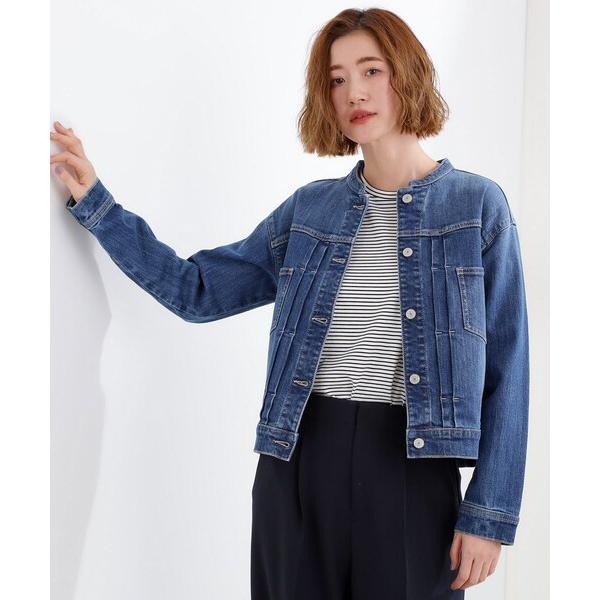 ZOZO問い合わせ番号:102140372ショップ:grove，グローブブランド:grove，グローブ商品名:着心地軽やか、動きやすいストレッチデニムジャケットカテゴリ:ジャケット/アウター>デニムジャケットブランド品番:768-45...