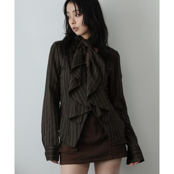 『タイムセール実施中』ZOZO問い合わせ番号:102140564ショップ:Ulysses，ユリシスブランド:Ulysses，ユリシス商品名:スカーフ付きストライプVネックシャツカテゴリ:トップス>シャツ/ブラウスブランド品番:DSY2...