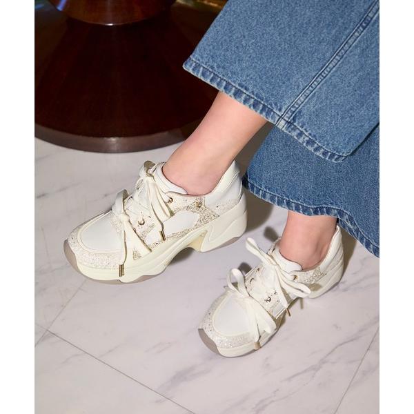 ZOZO問い合わせ番号:102175877ショップ:+diana，プラスダイアナブランド:+diana，プラスダイアナ商品名:ビジュー付き ダブルリボン厚底スニーカーカテゴリ:シューズ>スニーカーブランド品番:IF48530素材:人工...