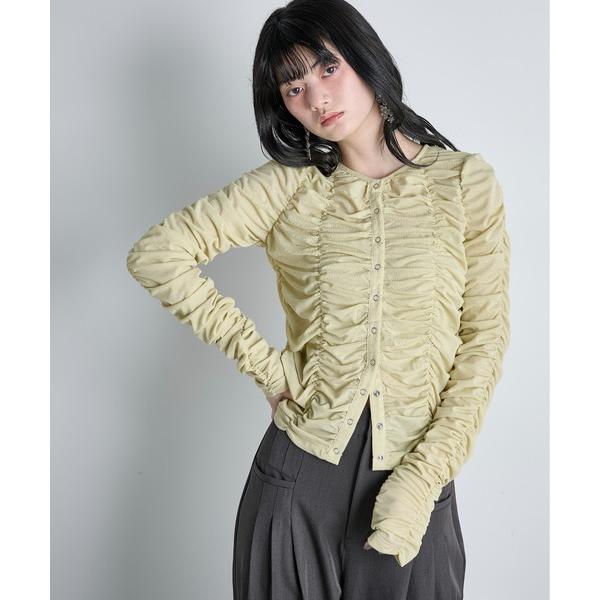 ZOZO問い合わせ番号:102176441ショップ:Auntie Rosa，アンティローザブランド:THE YOn，ザヨン商品名:2WAYシャーリングシアーカーディガンカテゴリ:トップス>Tシャツ/カットソーブランド品番:TY0000...