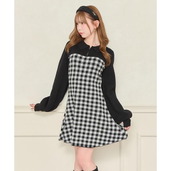 ZOZO問い合わせ番号:102218701ショップ:apres jour，アプレジュールブランド:apres jour，アプレジュール商品名:ハーフZIPニットミニワンピースカテゴリ:ワンピース/ドレス>ワンピースブランド品番:636...