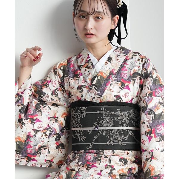 ZOZO問い合わせ番号:102219956ショップ:utatane，ウタタネブランド:utatane，ウタタネ商品名:着物 単衣 ニコアンティーク 美人画猫カテゴリ:水着/着物・浴衣>着物ブランド品番:5132607700素材:綿10...