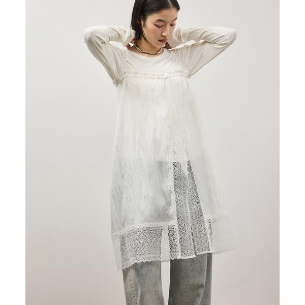 ZOZO問い合わせ番号:102221555ショップ:ADAM ET ROPE'，アダムエロペブランド:ADAM ET ROPE'，アダムエロペ商品名:【サステナブル】レースワンピーススカートカテゴリ:スカート>スカートブランド品番:2...