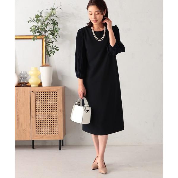 『タイムセール実施中』ZOZO問い合わせ番号:102222092ショップ:GALLORIA，ギャローリアブランド:GALLORIA，ギャローリア商品名:【洗濯機で洗える】袖プリーツワンピースカテゴリ:ワンピース/ドレス>ワンピースブラ...