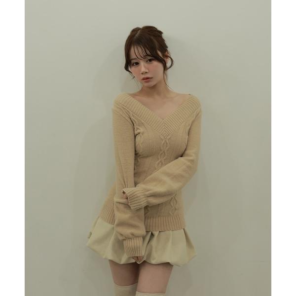 ZOZO問い合わせ番号:102222231ショップ:Lace Ladies，レースレディースブランド:M DOLLY，エムドリー，Lace Ladies，レースレディース商品名:cable lulea knit tops/ケーブルルレアニッ...