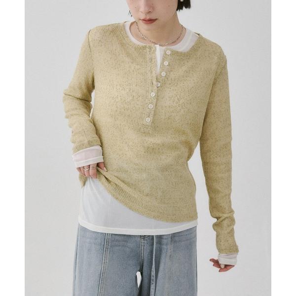 『タイムセール実施中』ZOZO問い合わせ番号:102222371ショップ:hunch，ハンチブランド:hunch，ハンチ商品名:ヘンリーネック シアーレイヤードトップスカテゴリ:トップス>Tシャツ/カットソーブランド品番:WAS713...