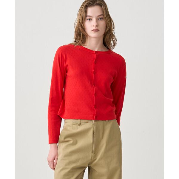 ZOZO問い合わせ番号:102222413ショップ:Bshop，ビショップブランド:ORCIVAL，オーシバル，Bshop，ビショップ商品名:ORCIVAL | パターンメッシュ コットン クルーネックカーディガン WOMENカテゴリ:トッ...