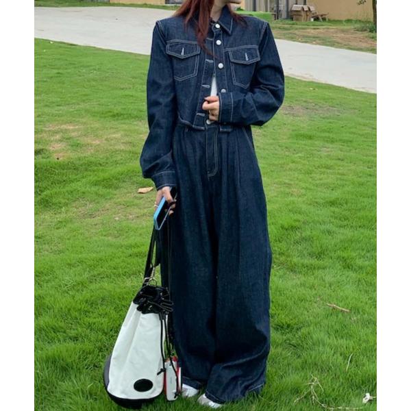 『セール実施中』ZOZO問い合わせ番号:102222724ショップ:FRP，エフアールピーブランド:MAISON DE THERESE，メゾン ド テレーズ，FRP，エフアールピー商品名:上下2点セット　デニムジャケット/デニムワイドパンツ...