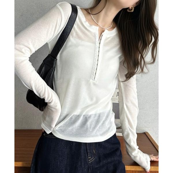 『タイムセール実施中』ZOZO問い合わせ番号:102222873ショップ:Ada.，エイダブランド:Eclat one，エクラワン，Ada.，エイダ商品名:【Eclat one】フロントホック シアー ロングスリーブ カットソーカテゴリ:ト...