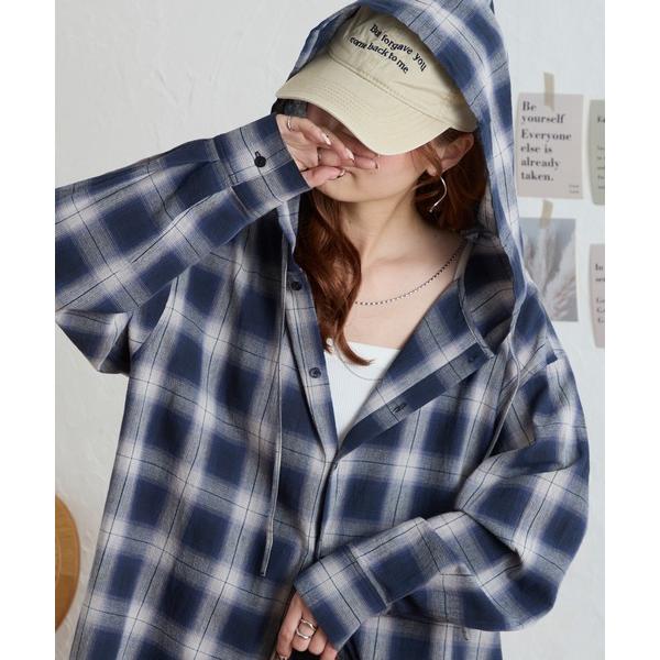 『タイムセール実施中』ZOZO問い合わせ番号:102223910ショップ:MONO-MART，モノマートブランド:MONO-MART，モノマート商品名:【anyway.シリーズ】UV チェック エアリー フード シャツカテゴリ:トップス&g...