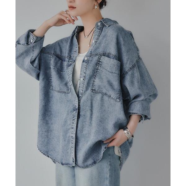 『タイムセール実施中』ZOZO問い合わせ番号:102224181ショップ:210nouve，トゥージュヌーブブランド:210nouve，トゥージュヌーブ商品名:テンセル デニム オーバーサイズ シャツカテゴリ:トップス>シャツ/ブラウ...