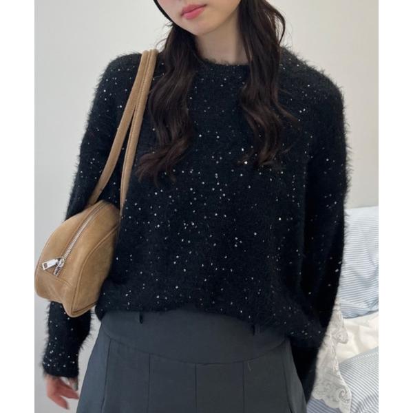 『タイムセール実施中』参考価格：4，950円発売時期：2024年11月コンディション：A（使用感なし）数回使用した程度で使用感が感じられないアイテム参考商品名：スパンコールラメフェザーニットプルオーバー / spangle glitter ...