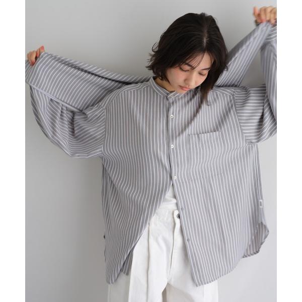 『タイムセール実施中』ZOZO問い合わせ番号:102258662ショップ:andme，アンドミーブランド:ANME，アンメ商品名:レーヨンストライプバンドカラー長袖シャツカテゴリ:トップス>シャツ/ブラウスブランド品番:2100008...
