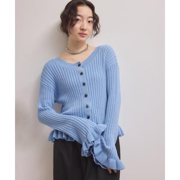 『セール実施中』ZOZO問い合わせ番号:102261121ショップ:ADAM ET ROPE'，アダムエロペブランド:ADAM ET ROPE'，アダムエロペ商品名:【WEB限定】2WAYフリルリブカーディガンカテゴリ:トップス>カー...