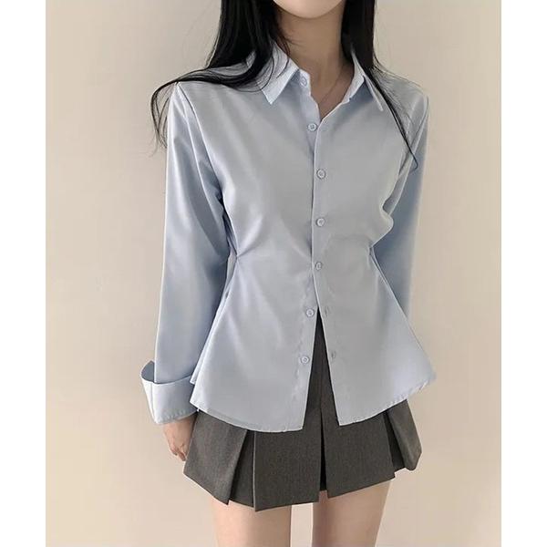『セール実施中』ZOZO問い合わせ番号:102264164ショップ:WEGO，ウィゴーブランド:WEGO，ウィゴー商品名:WEGO/【大人気】ウエストシェイプワントーンタックシャツカテゴリ:トップス>シャツ/ブラウスブランド品番:DF...