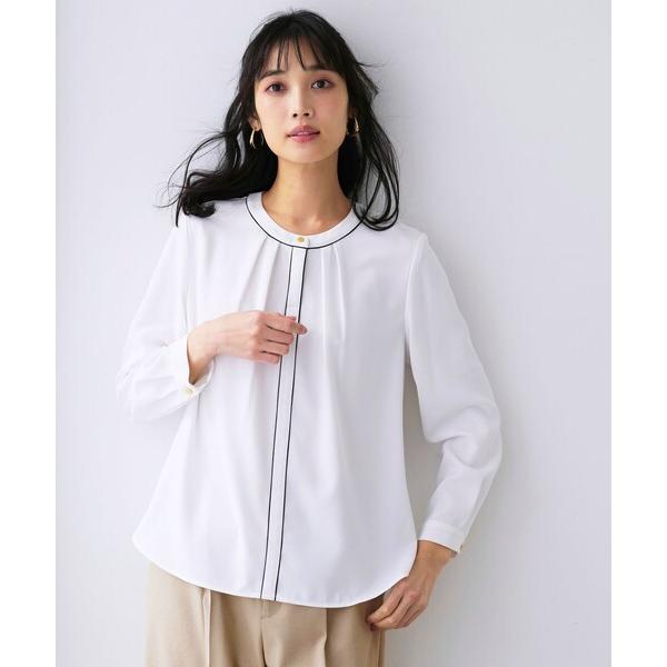 ZOZO問い合わせ番号:102304462ショップ:L size ONWARD（大きいサイズ），エルサイズ　オンワードブランド:ANY SIS，エニィスィス商品名:フロントタックバイカラー ブラウスカテゴリ:トップス>シャツ/ブラウス...