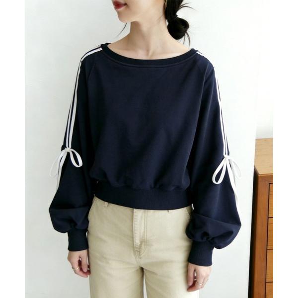 『タイムセール実施中』ZOZO問い合わせ番号:102306469ショップ:Ada.，エイダブランド:ReRe，リリ商品名:ライン入りリボンスウェットカテゴリ:トップス>スウェットブランド品番:to-t680素材:コットン65%/ポリエ...