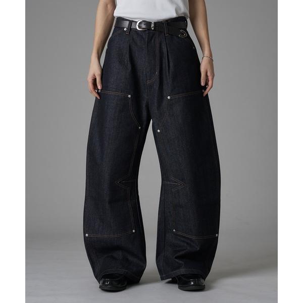 ZOZO問い合わせ番号:102307701ショップ:kutir，クティールブランド:kutir，クティール商品名:DOUBLE KNEE CURVE BUGGY RIGID DENIM PANTS／ダブルニーカーブバギーリジットデニムパンツ...
