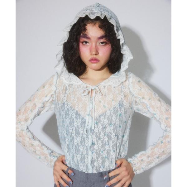 『タイムセール実施中』ZOZO問い合わせ番号:102307920ショップ:Candy Stripper，キャンディストリッパーブランド:Candy Stripper，キャンディストリッパー商品名:FLOWER CHECK LACE フーディ...