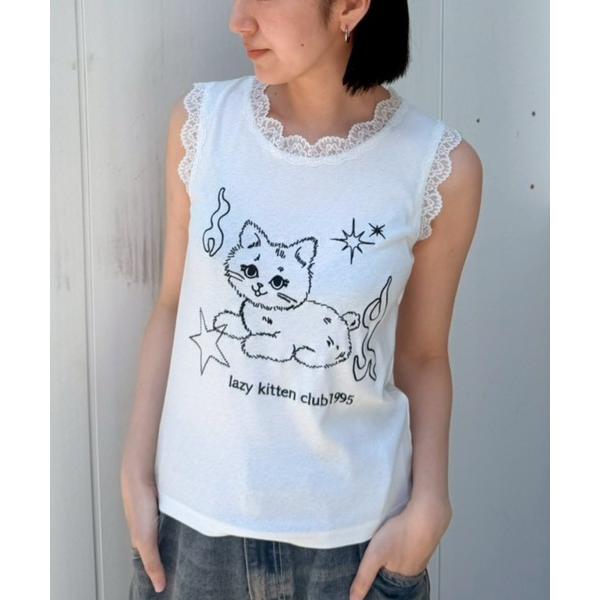 ZOZO問い合わせ番号:102307921ショップ:Candy Stripper，キャンディストリッパーブランド:Candy Stripper，キャンディストリッパー商品名:LAZY KKITTEN タンクトップカテゴリ:トップス>タ...