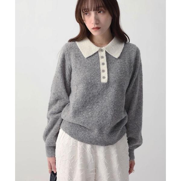 『タイムセール実施中』ZOZO問い合わせ番号:102308125ショップ:Chaco closet，チャコクローゼットブランド:NOAHL，ノアル商品名:【NOAHL】ブークレニット配色ポロトップスカテゴリ:トップス>ニット/セーター...