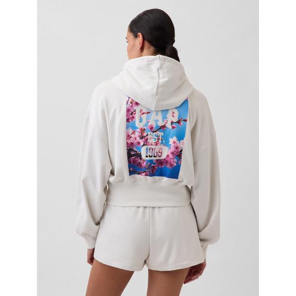 ZOZO問い合わせ番号:102342553ショップ:GAP，ギャップブランド:GAP，ギャップ商品名:ヴィンテージソフト フレンチテリー SAKURA GAPロゴ オーバーサイズ ジップアップパーカーカテゴリ:トップス>パーカーブラン...