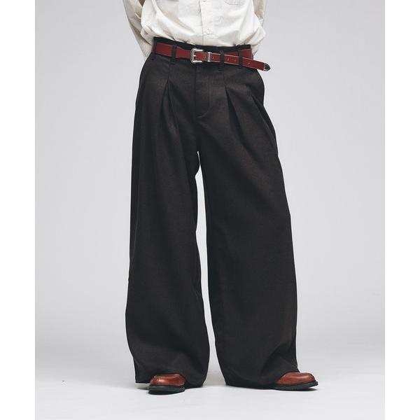 『セール実施中』ZOZO問い合わせ番号:102342989ショップ:kutir，クティールブランド:Adoon plain，アドーンプレーン，kutir，クティール商品名:Wool-Like Box-Pleated Wide Slacks ...