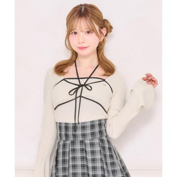 ZOZO問い合わせ番号:102343010ショップ:apres jour，アプレジュールブランド:apres jour，アプレジュール商品名:フロントリボンデザインニットカテゴリ:トップス>ニット/セーターブランド品番:641304素...