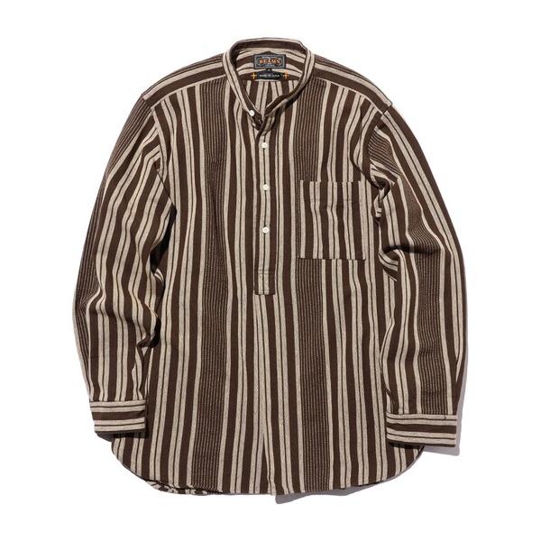 ZOZO問い合わせ番号:102343093ショップ:BEAMS MEN，ビームス メンブランド:BEAMS PLUS，ビームスプラス商品名:Band Pullover Indian Oxford Stripeカテゴリ:トップス>シャツ...