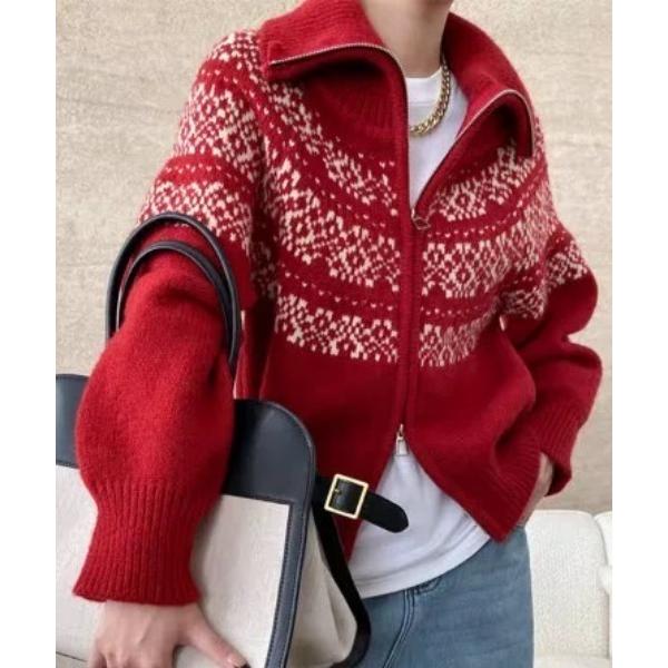 ZOZO問い合わせ番号:102343638ショップ:CELENA，セレナブランド:ampm，エーエムピーエム商品名:ノルディック柄ハーフジップニットカーディガンカテゴリ:トップス>ニット/セーターブランド品番:KME-330素材:ポリ...