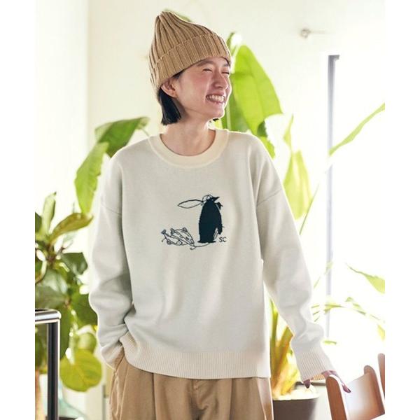 『セール実施中』参考価格：7，590円発売時期：2025年03月コンディション：A（使用感なし）数回使用した程度で使用感が感じられないアイテム参考商品名：サニークラウズ　フィッシャーペンギンセーター〈レディース〉参考品番：371562【商品...