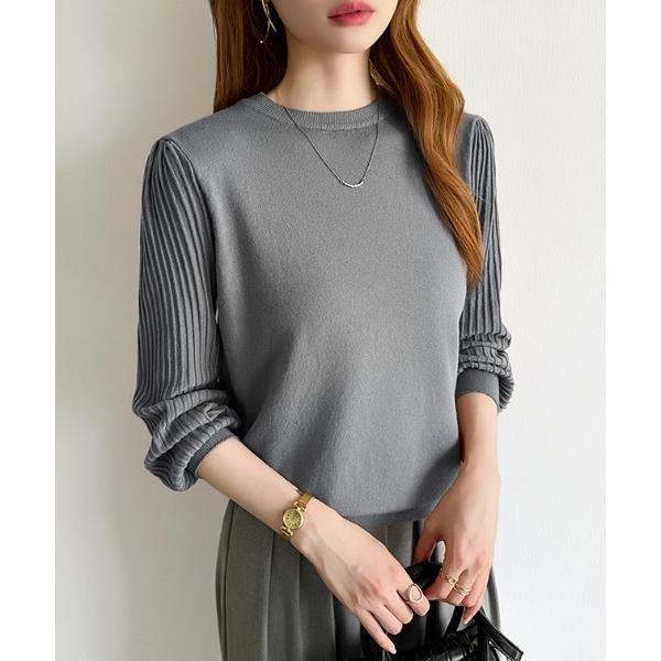 『タイムセール実施中』ZOZO問い合わせ番号:102376773ショップ:Ada.，エイダブランド:COCOMOMO，ココモモ商品名:シンプルなのに印象的。 クルーネックプリーツスリーブニット ニット プリーツ袖 クルーネック オフィスカジ...