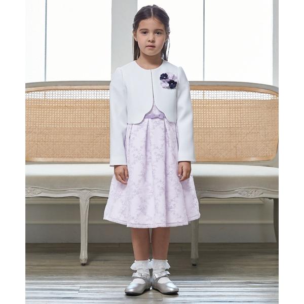 ZOZO問い合わせ番号:102376849ショップ:petit main，プティマインブランド:petit main，プティマイン商品名:【フォーマル】レースOP+ノーカラーJKセットカテゴリ:フォーマルスーツ/小物>スーツセットブラ...